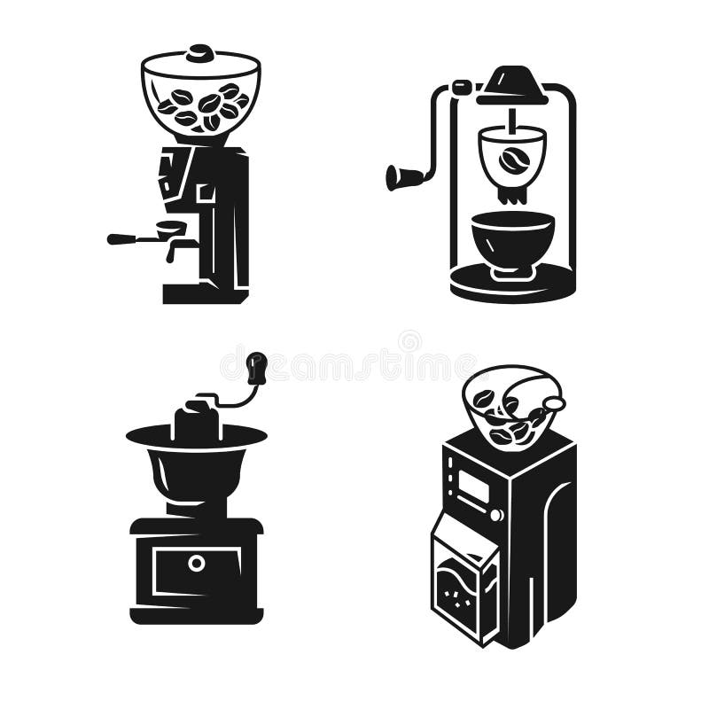 Coffee Grinder Icons Set, Simple Style Stock Vector - Illustration of ...