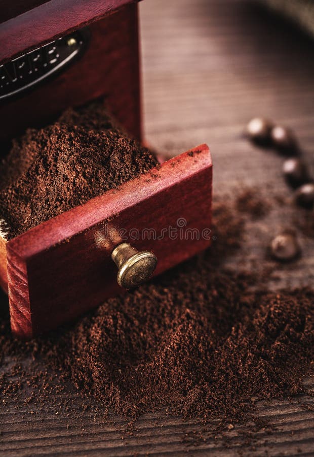 Coffee grinder and powder stock photo. Image of rustic - 27932356