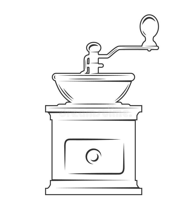 Coffee grinder silhouette stock vector. Illustration of graphic - 227466711