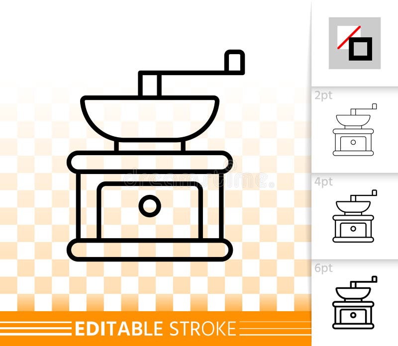 Coffee Grinder Simple Black Line Vector Icon Stock Vector ...