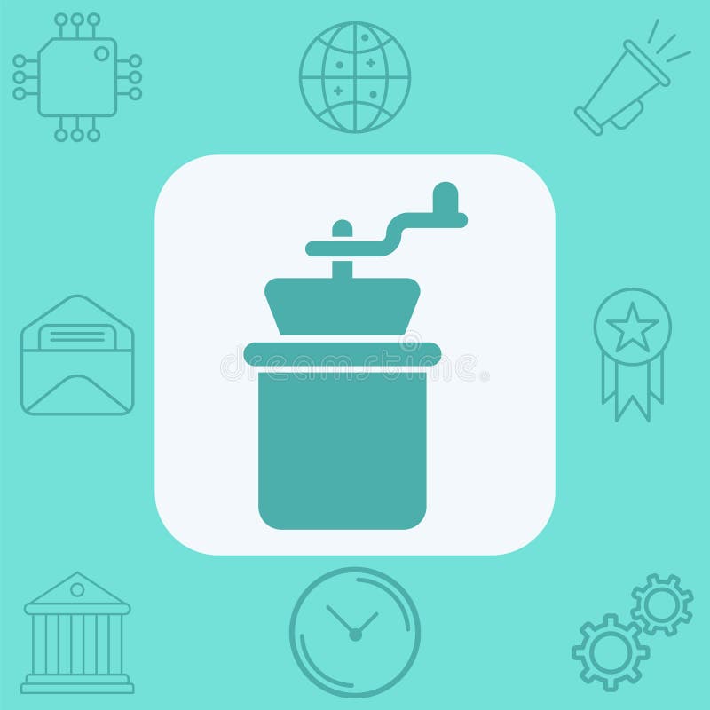 Coffee Grinder Vector Icon Sign Symbol Stock Illustration ...