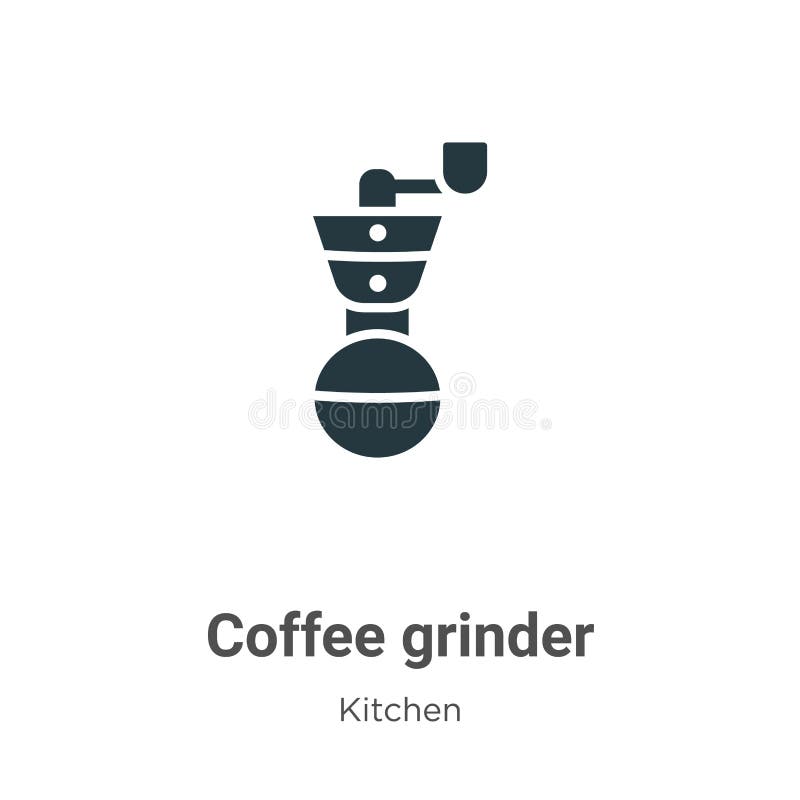 Coffee Grinder Vector Icon on White Background. Flat Vector Coffee ...
