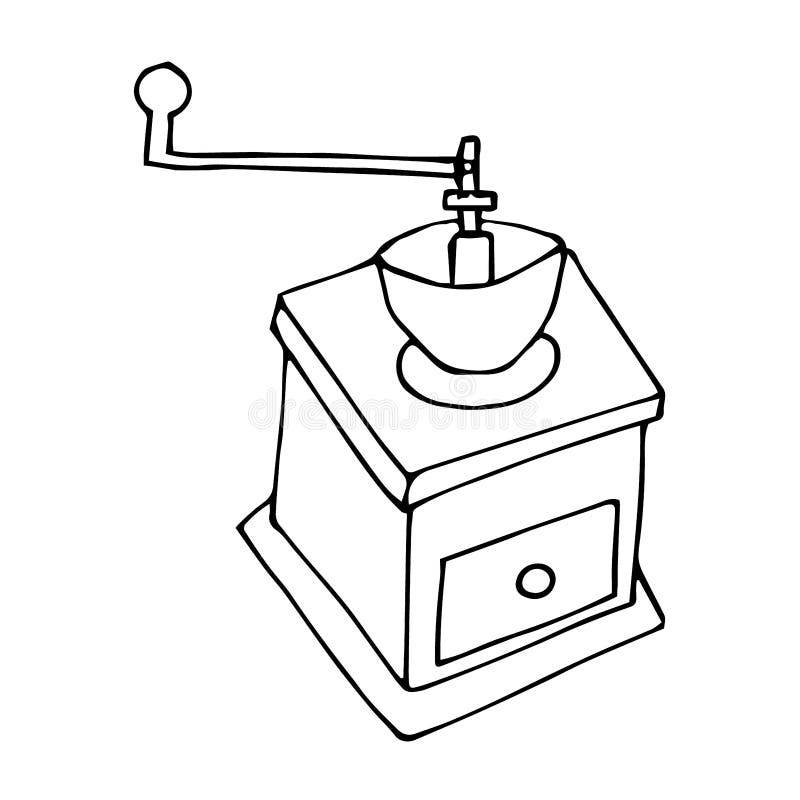 Coffee Grinder Vector Illustration, Hand Drawing Doodle Stock Vector ...