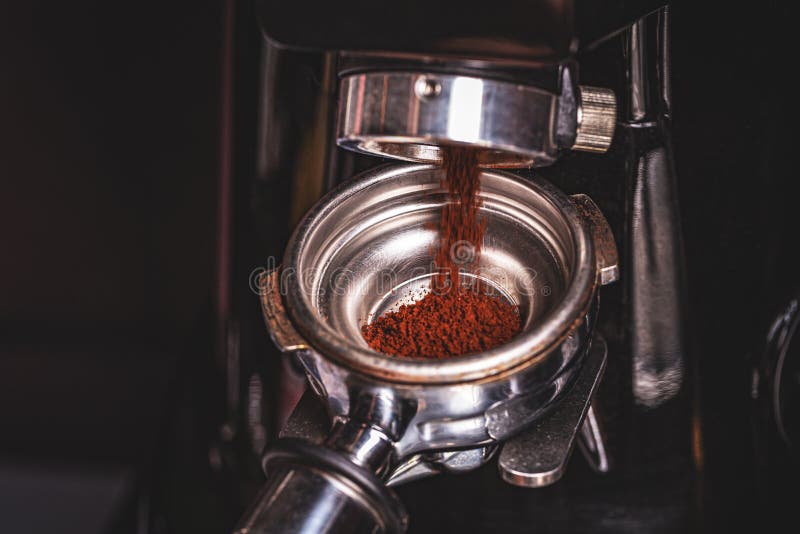 Coffee grinding process stock photo. Image of aroma - 164930512