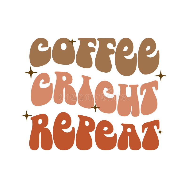 Coffee Groovy Quote in Retro Style. Vector on Isolated Background ...