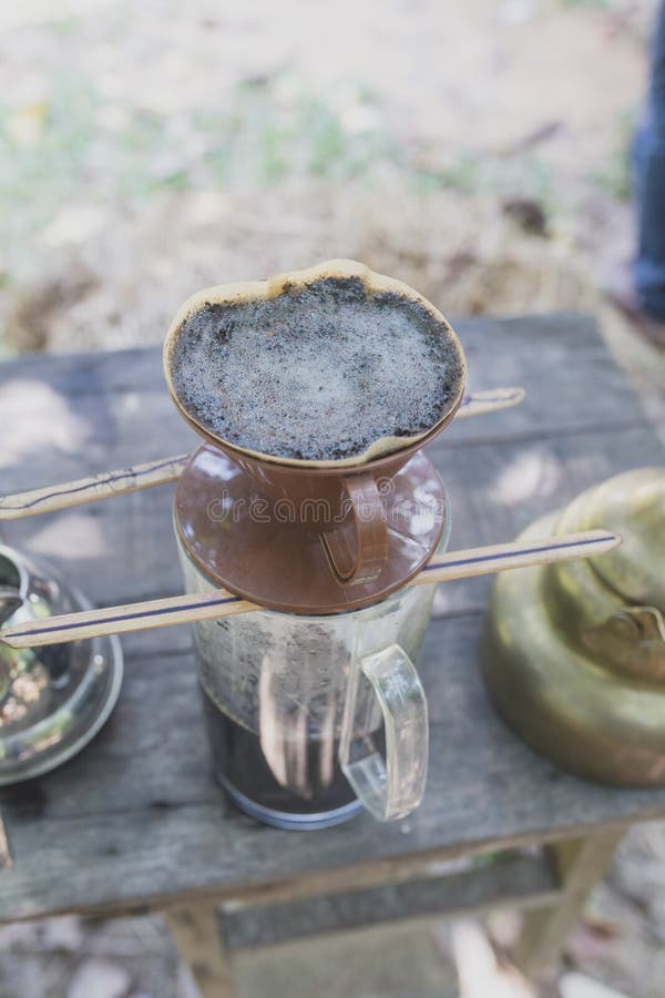 Coffee Ground with Filter Outdoor Stock Image - Image of activity ...