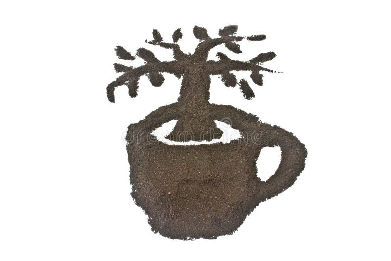 Coffee Grounds Art, Tree in Cup Stock Photo - Image of idea, studio ...