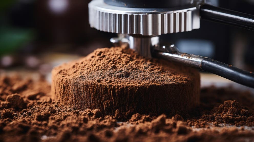 Coffee Grounds Being Tamped Stock Photo - Image of natural, tasty ...
