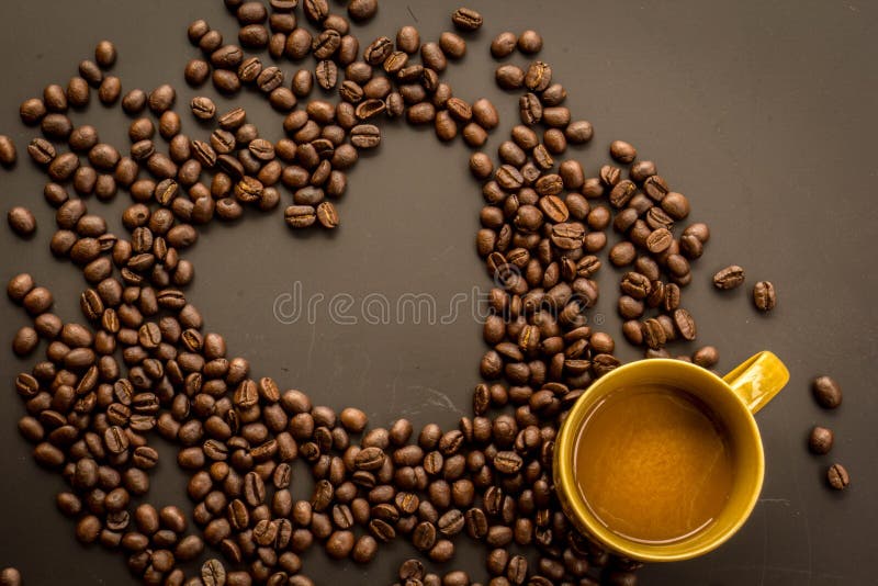 Coffee on Grunge Dark Background Stock Image - Image of macro, group ...
