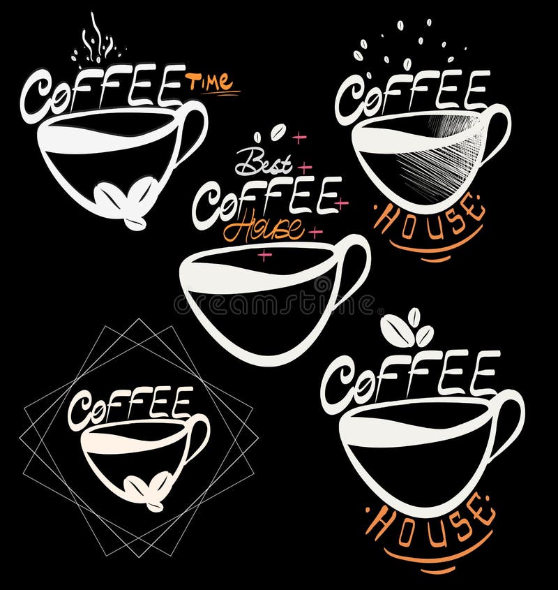 Coffee Hand Drawn Elements. Set of Drawings for Design Stock Vector ...
