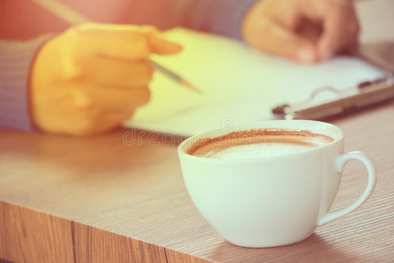 Coffee with hand writing stock photo. Image of hipster - 99931666