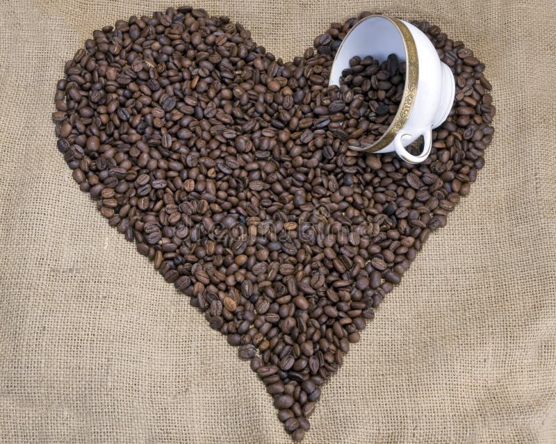 Coffee with Heart Image and Flowers. Stock Photo - Image of breakfast ...