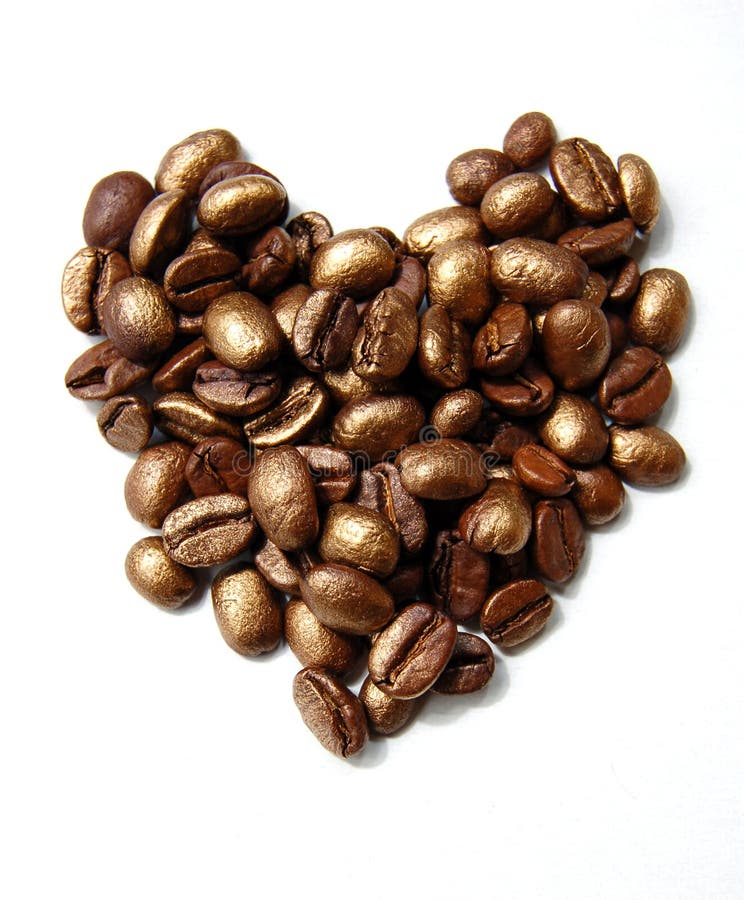 Coffee-heart stock image. Image of background, bean, isolated - 7550571