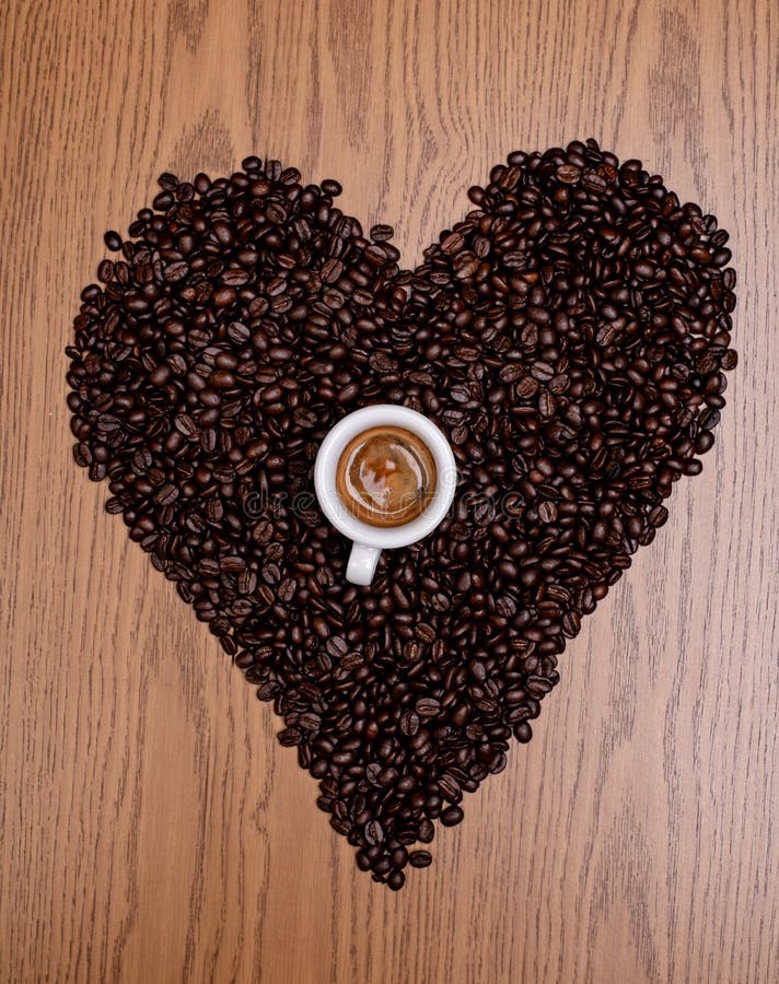 Coffee heart with espresso stock image. Image of heart - 134965113