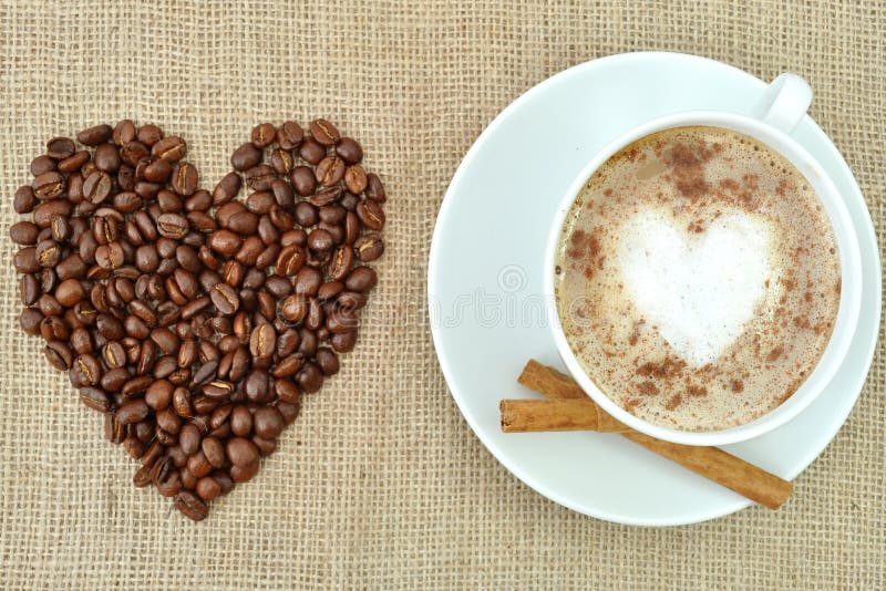 Coffee with heart shape stock photo. Image of heartshaped - 20617708