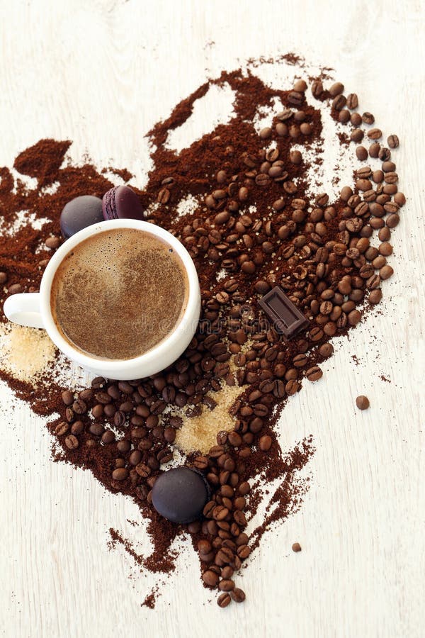 Coffee heart stock image. Image of caffeine, drink, grain - 37912077