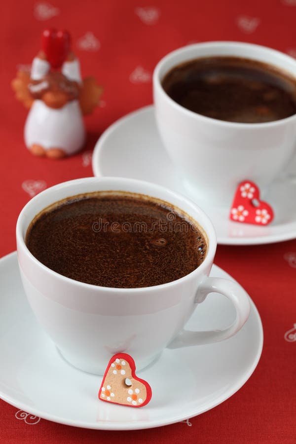 Coffee with Hearts and Angel Stock Image - Image of relax ...