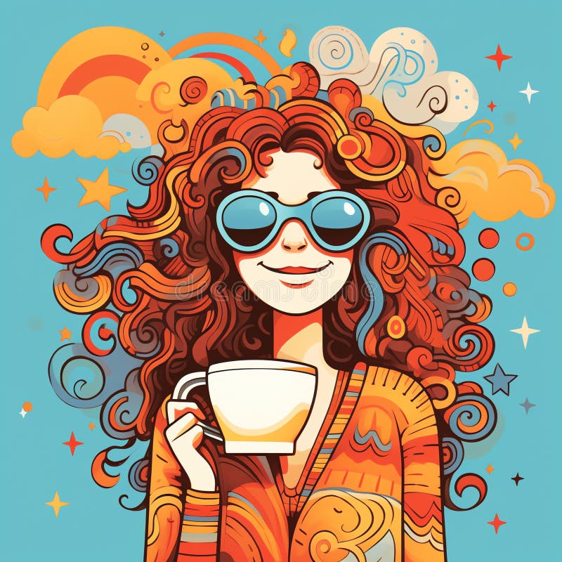 Coffee Hippie Style Routine Life Style Stock Illustration ...