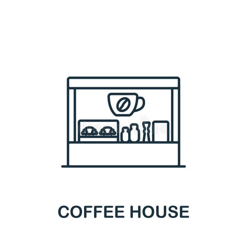 Coffee House Icon. Line Simple Icon for Templates, Web Design and ...