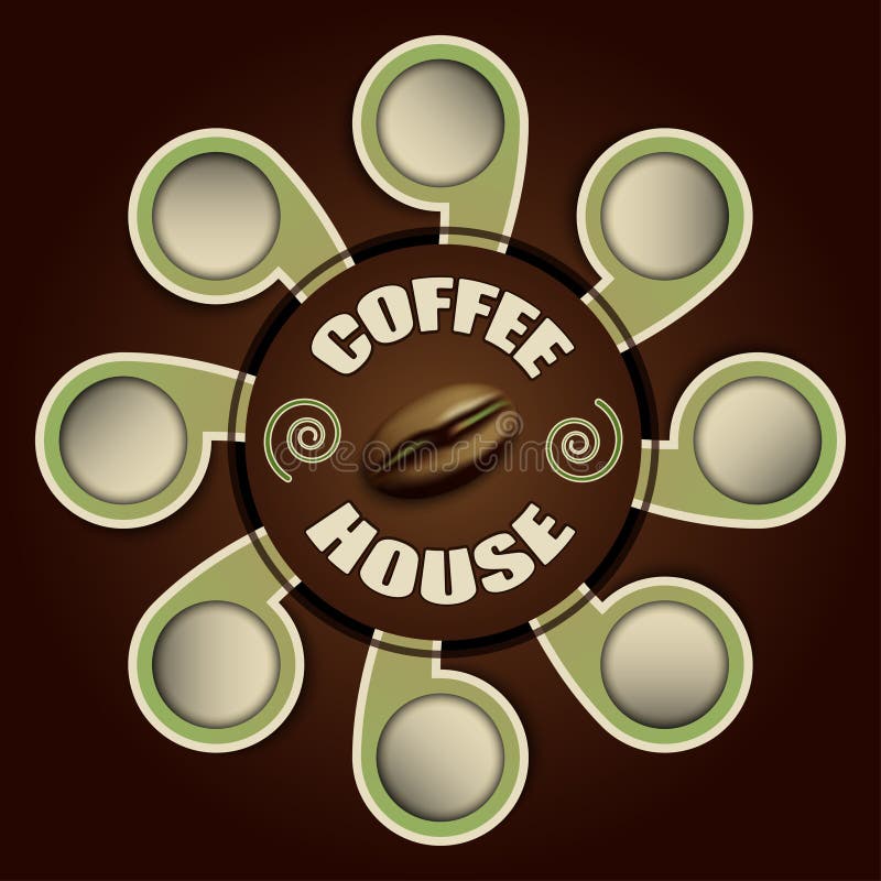 Coffee House with Labels for Text Stock Vector - Illustration of emblem ...