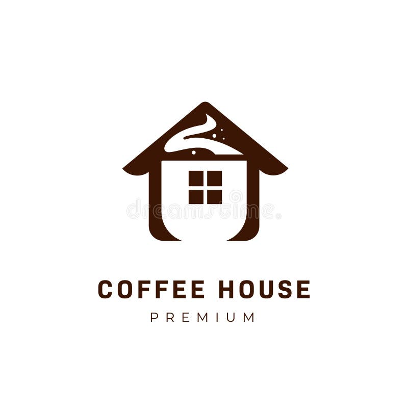 Coffee House Logo with Cup of Coffee Logo Icon Symbol Inside House ...