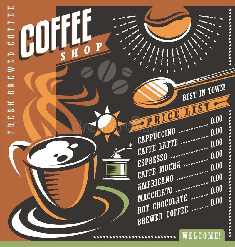 Restaurant Menu Design. Coffee Restaurant Brochure Vector, Coffee Shop ...