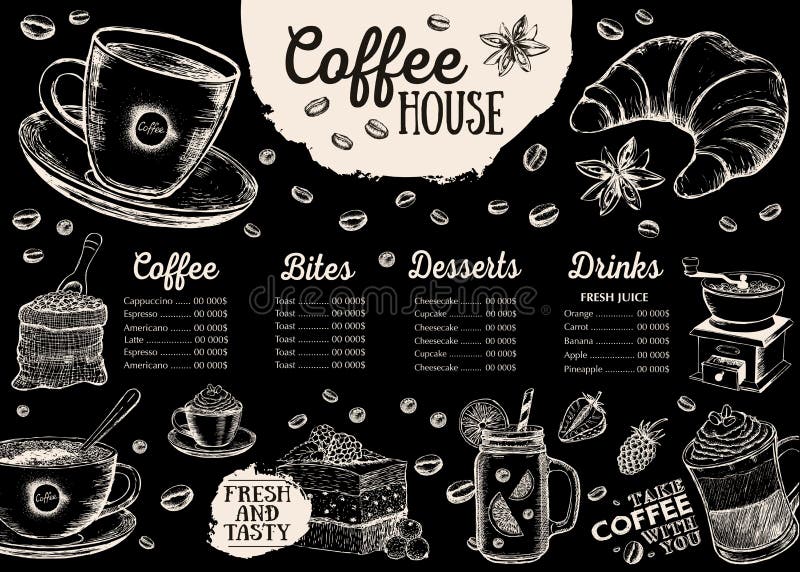 Coffee House Menu. Restaurant Cafe Menu, Template Design. Food Flyer ...