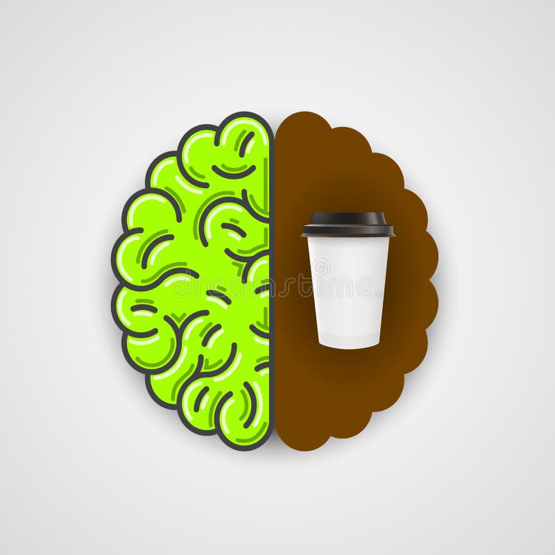 Coffee in Human Brain. Clean Vector Stock Vector - Illustration of ...