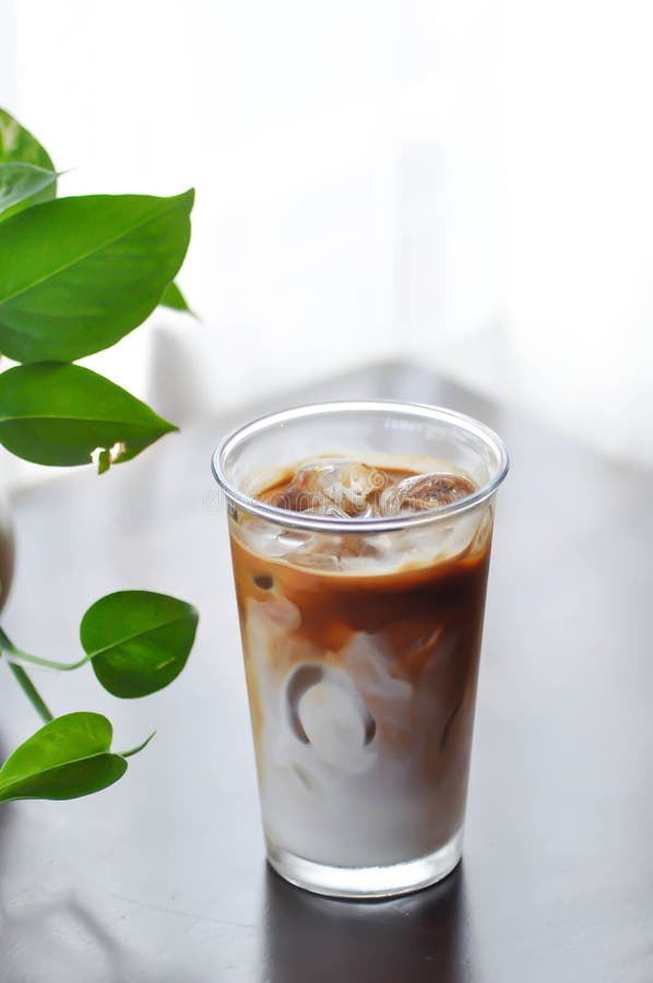 Coffee, Iced Coffee or Iced Latte Coffee Stock Photo - Image of plastic ...