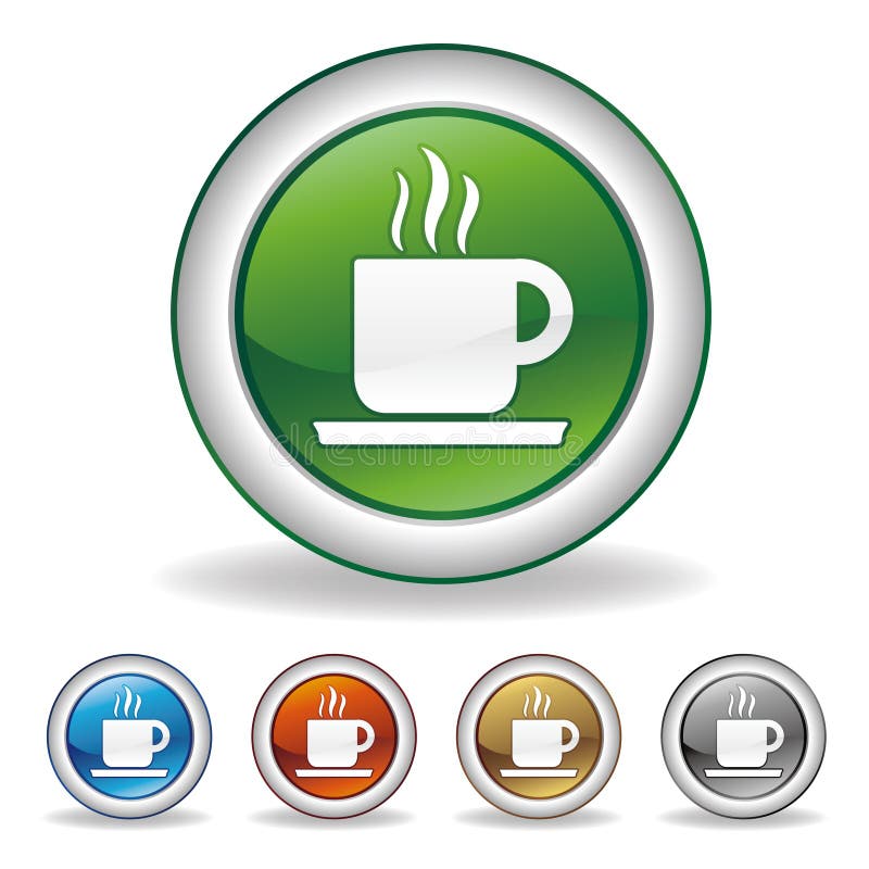 Coffee button stock vector. Illustration of push, coffee - 39871911