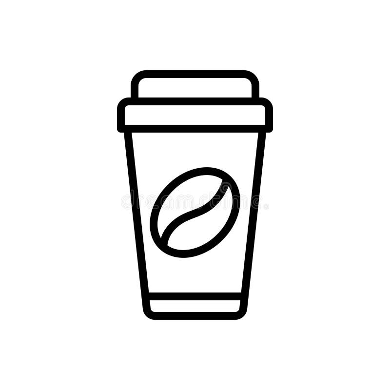 Black Line Icon for Coffee, Beverage and Caffeine Stock Illustration ...