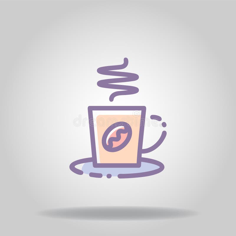 Coffee Icon or Logo in Pastel Color Stock Vector - Illustration of ...