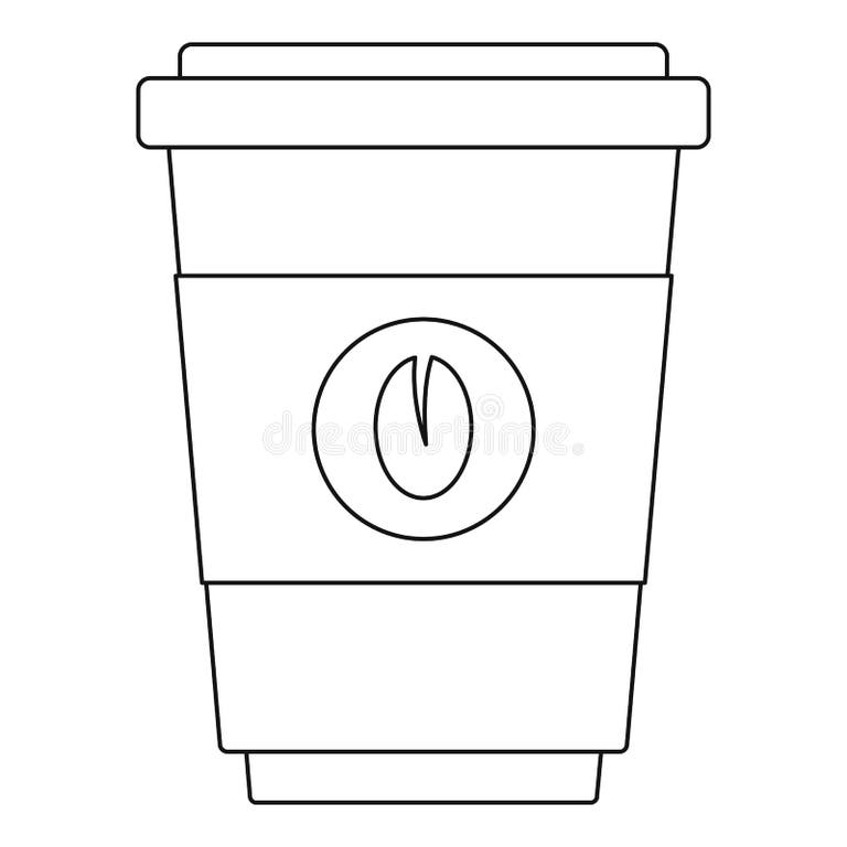Coffee Icon, Outline Style. Stock Vector - Illustration of away, thin ...