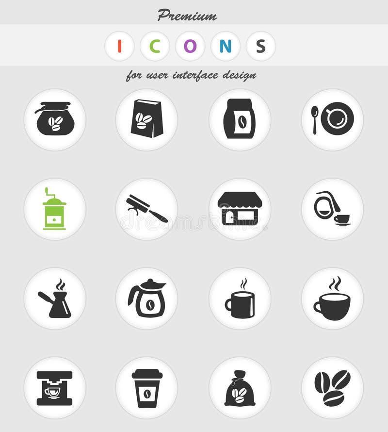 Coffee icon set stock vector. Illustration of glass - 122908290