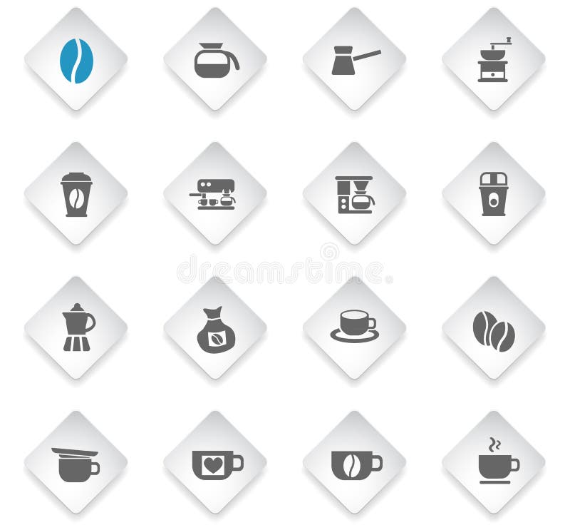 Coffee icon set stock illustration. Illustration of glass - 88626222