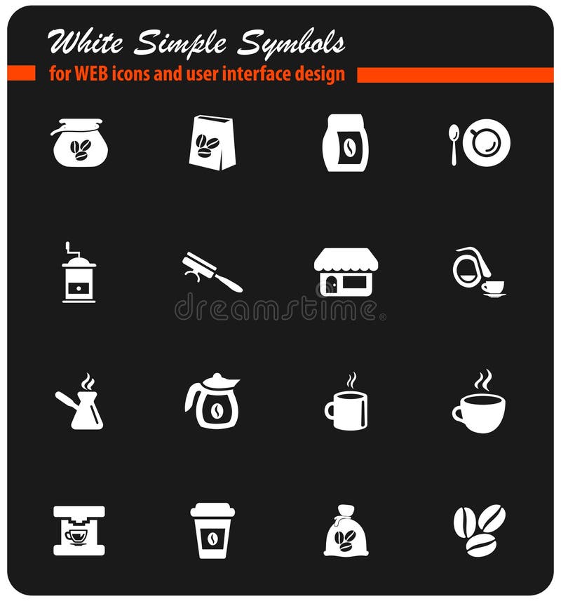Coffee icon set stock illustration. Illustration of cappuccino - 88879285