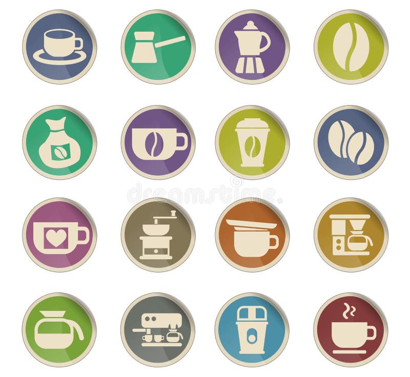 Coffee icon set stock illustration. Illustration of paper - 88690547