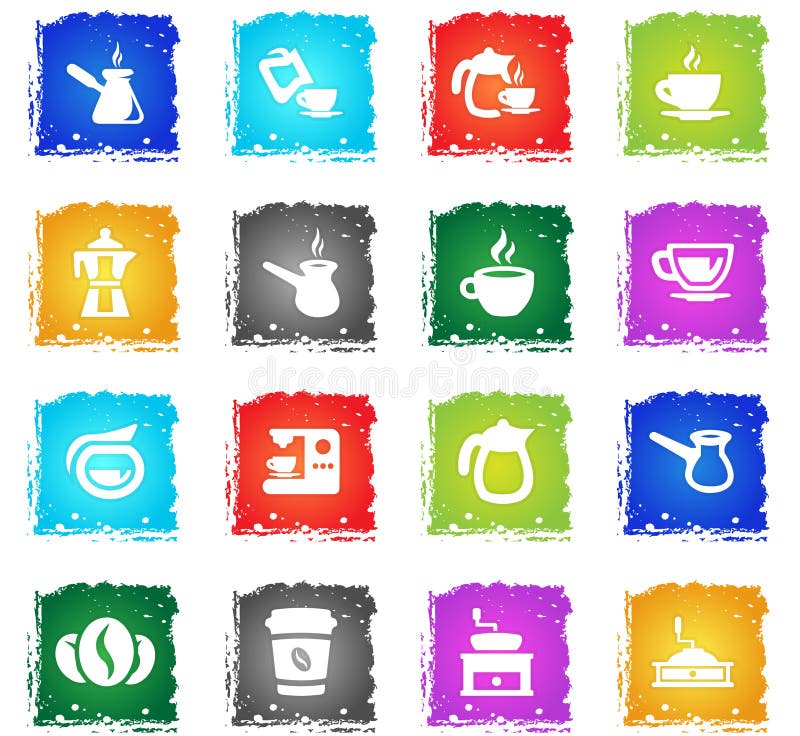 Coffee icon set stock illustration. Illustration of icon - 88132848