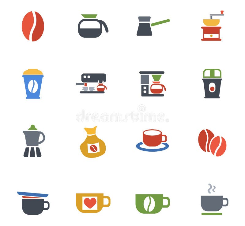 Coffee icon set stock vector. Illustration of caffeine - 88089671