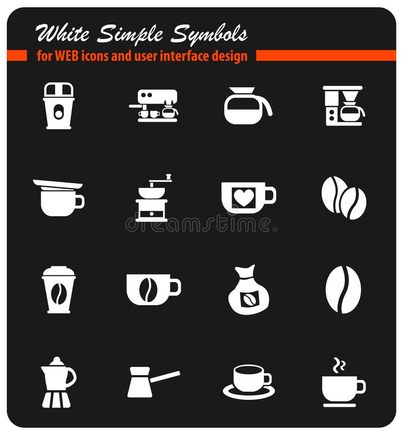 Coffee icon set stock illustration. Illustration of paper - 87980777
