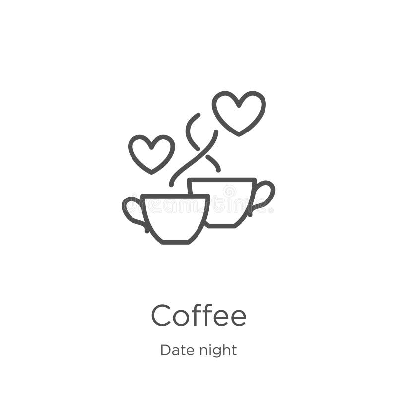 Coffee Icon Vector from Date Night Collection. Thin Line Coffee Outline ...