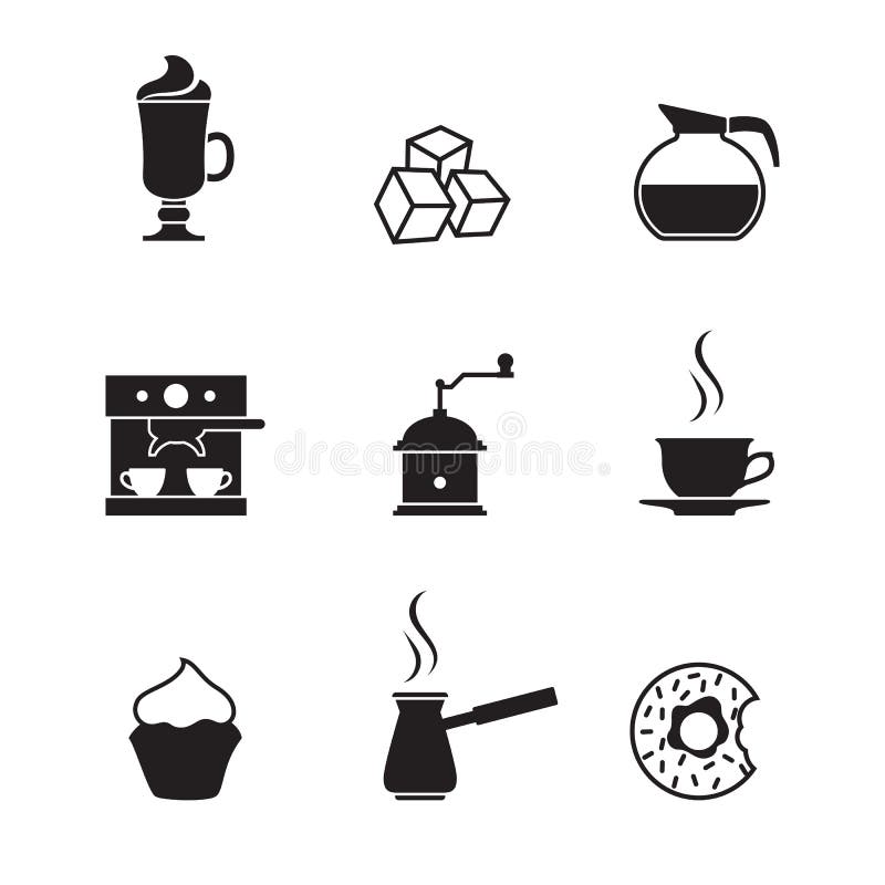 Coffee Icons stock illustration. Illustration of menu - 98677161