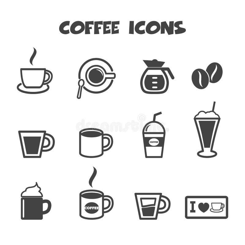 Coffee Icon Drawing stock vector. Illustration of vector - 32204717