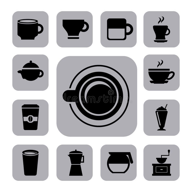 Coffee icons stock vector. Illustration of coffee, graphic - 27395707