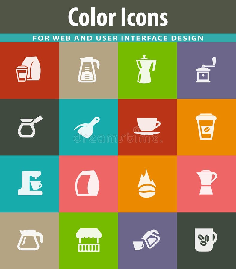 Coffee icons set stock vector. Illustration of sign - 122988063