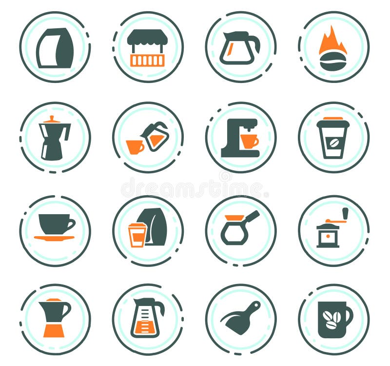 Coffee icons set stock vector. Illustration of caffeine - 155268232