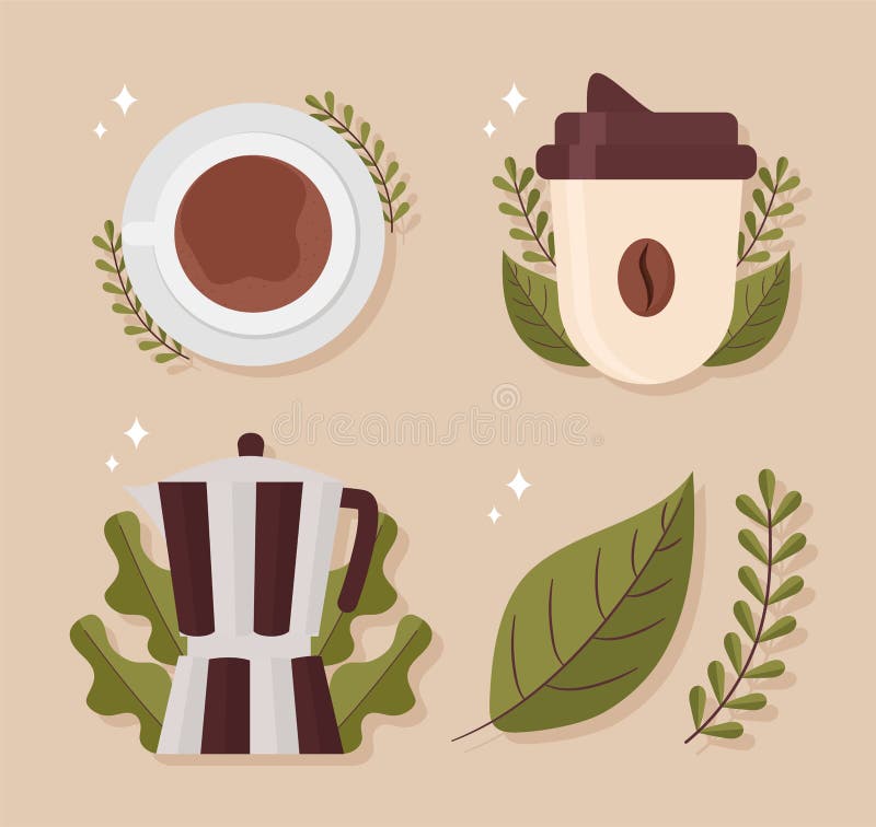 Coffee icons set stock vector. Illustration of coffee - 253303054