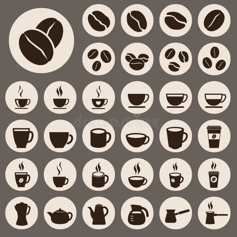 Coffee icons set stock vector. Illustration of mocha - 88839528
