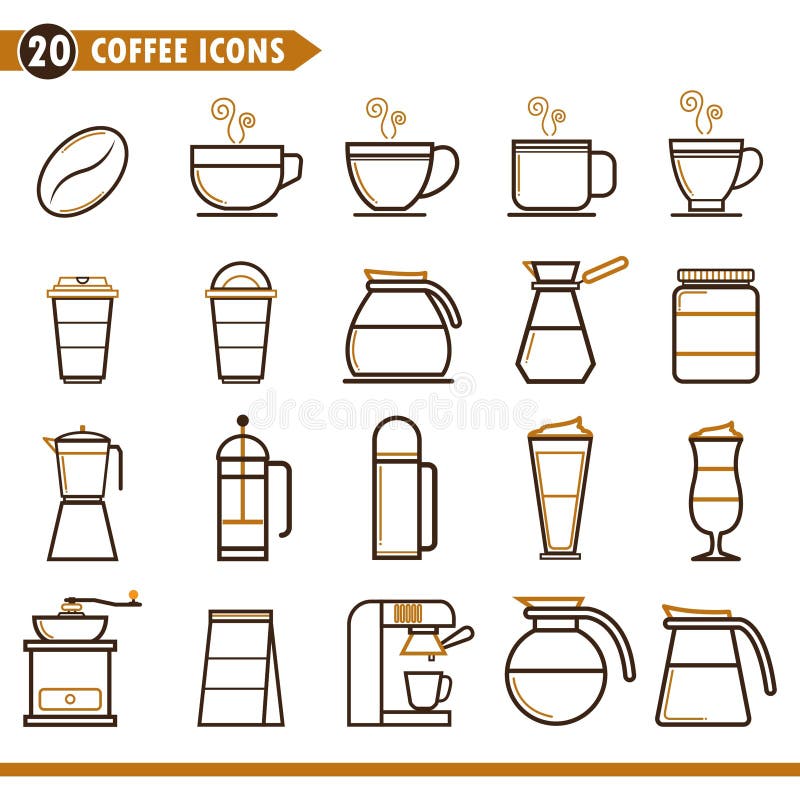 Coffee Icons Set. Vector Illustration Decorative Design Stock Vector ...