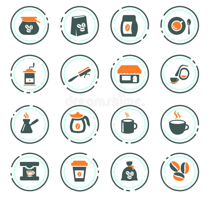 Coffee icons set stock vector. Illustration of coffee - 155269708